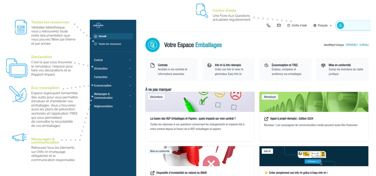 Comment déclarer la taxe écoemballage avec Adelphe